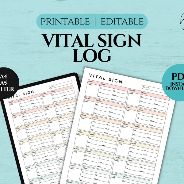 Vital Signs Record Sheet - Etsy