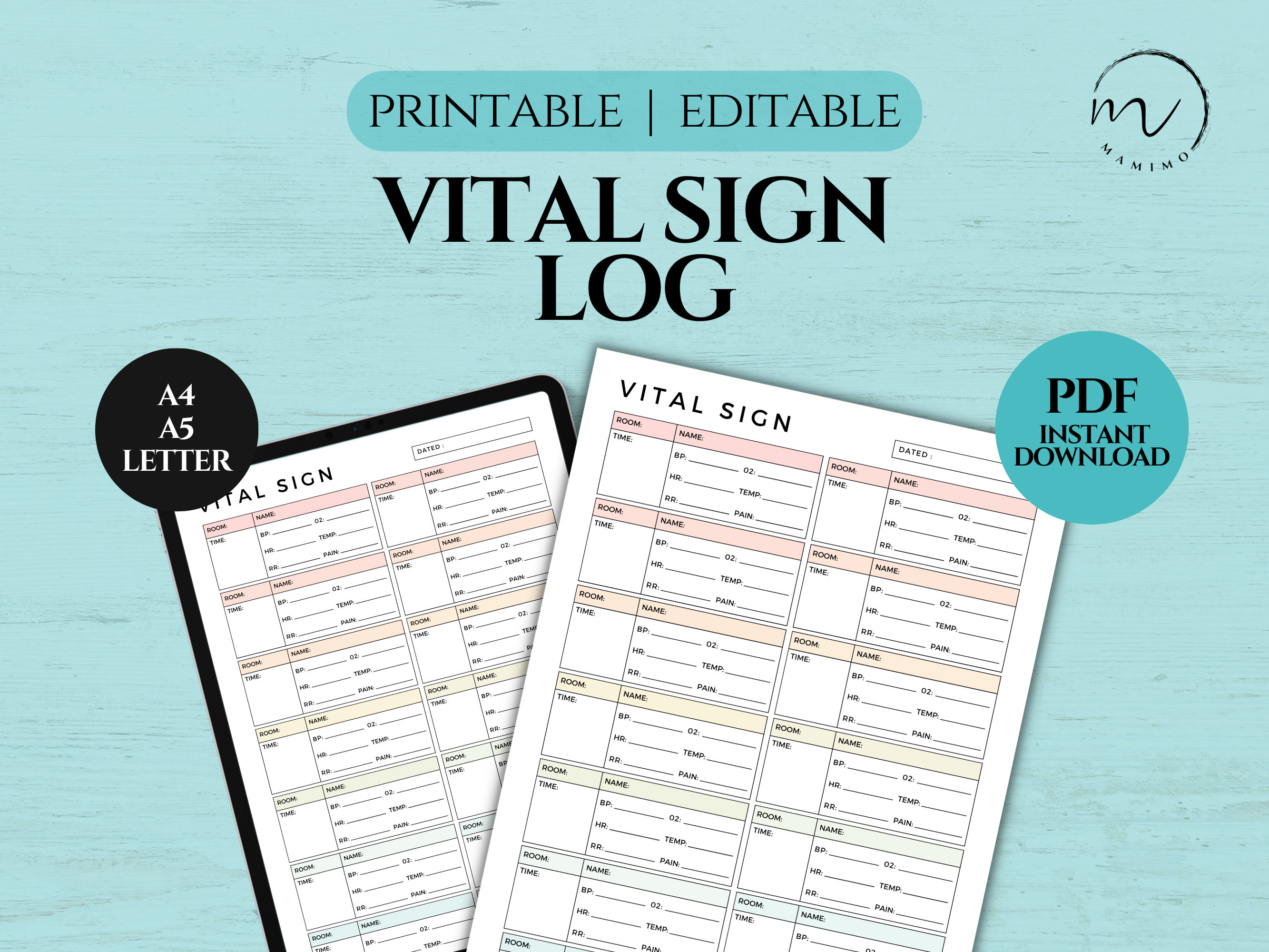 Vital Signs Sheet Nursing Notes Vital Sign Log Nurse Brain - Etsy