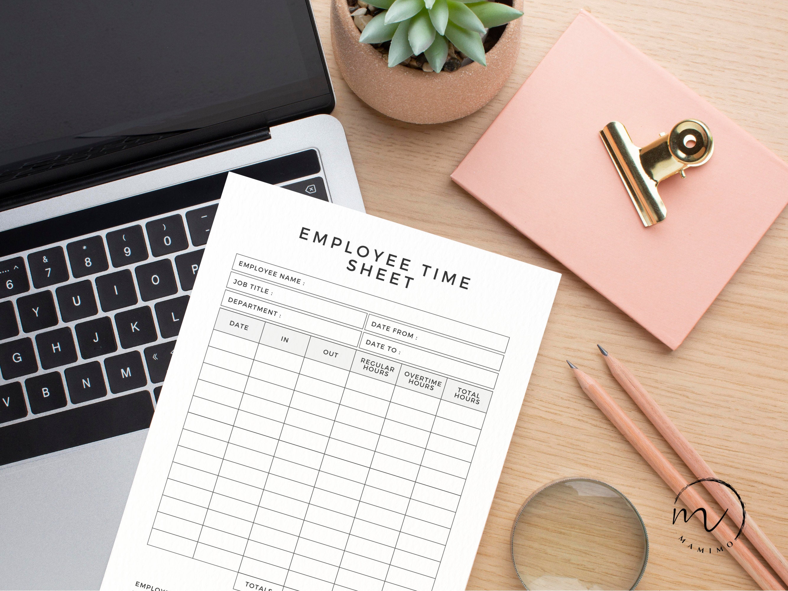 Employee Time Sheet, Employee Scheduling Timesheet, Office Time Card, Employee Timekeeping, Work ...