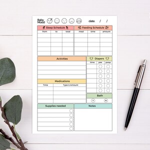 Infant Daily Log Printable, Baby Care Log, Nanny Notes Template Nanny ...