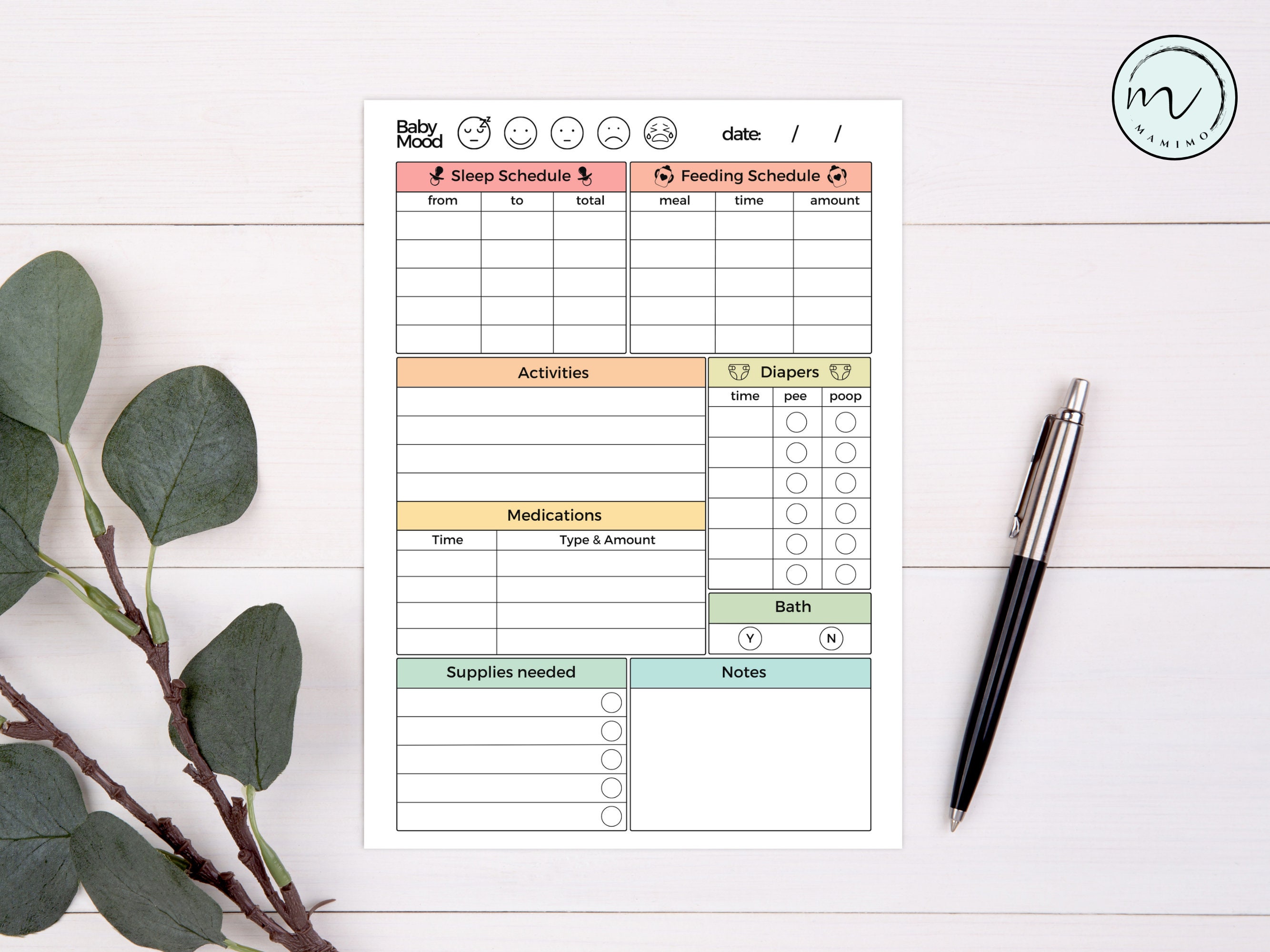 Infant Daily Log Printable, Baby Care Log, Nanny Notes Template Nanny ...