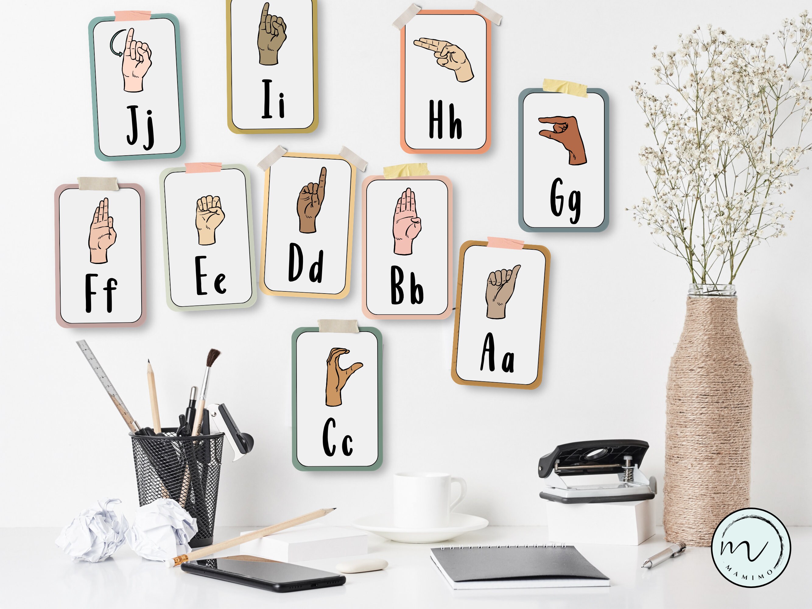 ASL Alphabet Printable, American Sign Language Alphabet ASL Flashcards ...