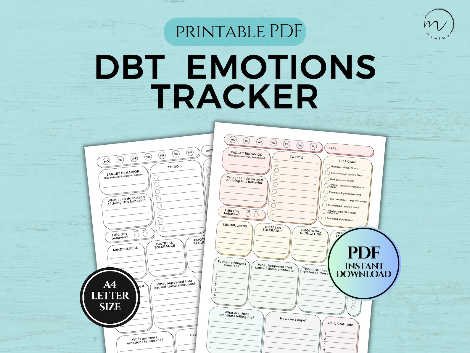 DBT Emotions Regulation Tracker Printable, Dialectical Behavior Therapy ...