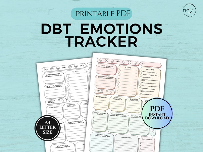 DBT Emotions Regulation Tracker Printable, Dialectical Behavior Therapy ...