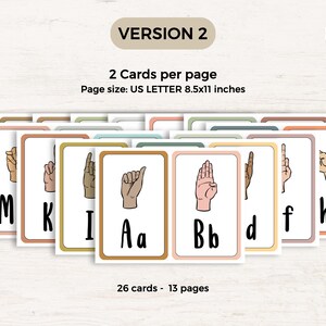 ASL Alphabet Printable, American Sign Language Alphabet ASL Flashcards ...