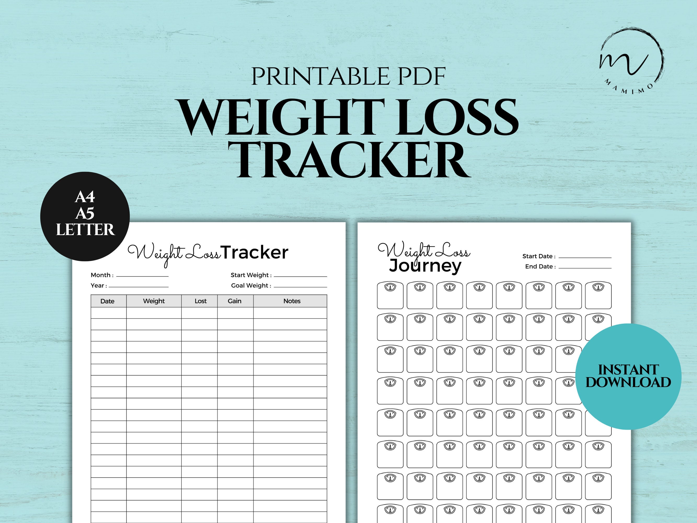 Weight Loss Tracker Printable Body Measurement Chart Body Size Log ...
