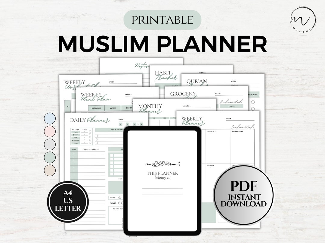 Muslim Planner Digital, Daily Islamic Planner, Quran Tracker, Salat ...