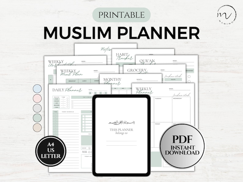 Muslim Planner Digital, Daily Islamic Planner, Quran Tracker, Salat ...