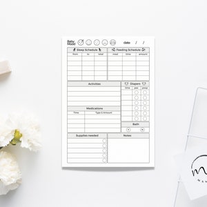 Infant Daily Log Printable, Baby Care Log, Nanny Notes Template Nanny ...