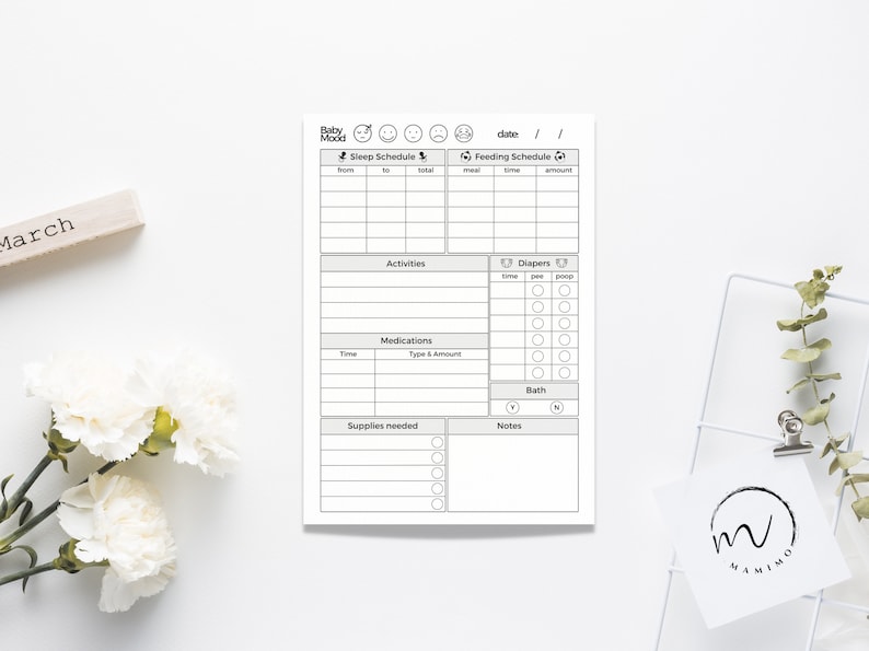 Infant Daily Log Printable, Baby Care Log, Nanny Notes Template Nanny ...