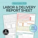 Labor and Delivery Nurse Report Template, L&D Report Sheet, Postpartum ...