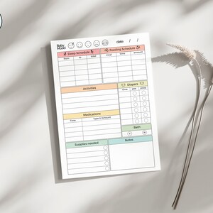 Infant Daily Log Printable, Baby Care Log, Nanny Notes Template Nanny ...