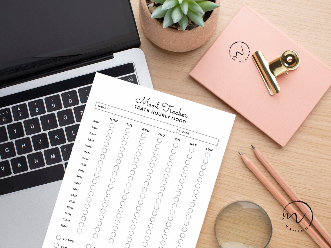 Hourly Mood Tracker Printable Weekly Daily Mood Tracker - Etsy