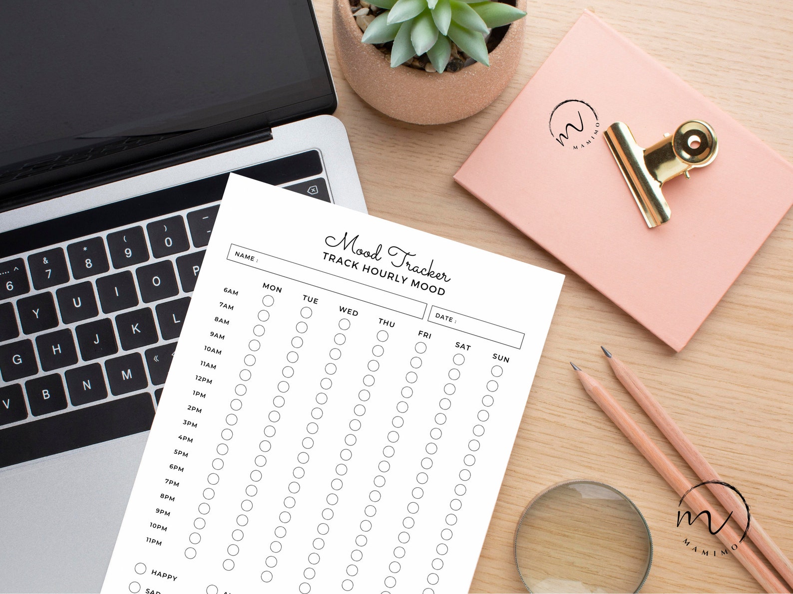 Hourly Mood Tracker Printable, Weekly Daily Mood Tracker, Mental Health ...