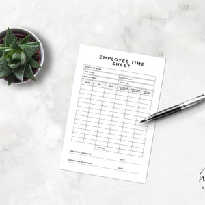 Employee Time Sheet, Employee Scheduling Timesheet, Office Time Card ...