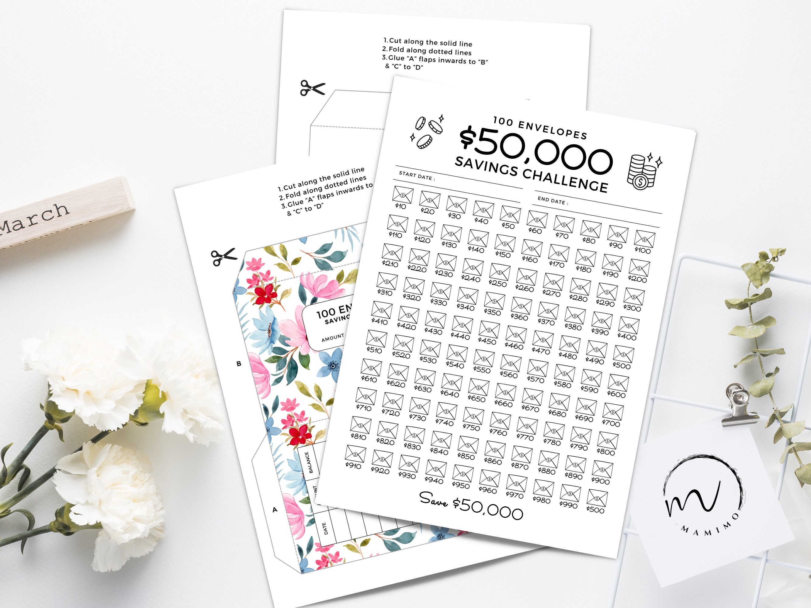 50000 Savings Challenge 100 Envelope Savings Challenge 50K - Etsy