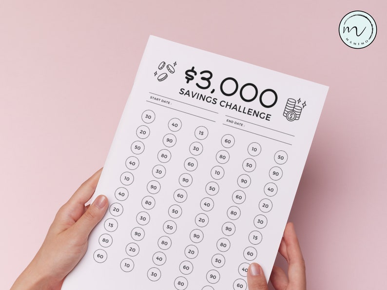 3K Savings Challenge Printable, 3000 Savings Challenge, Money Challenge ...