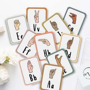 ASL Alphabet Printable, American Sign Language Alphabet ASL Flashcards ...