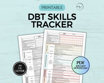 DBT Diary Card, Dialectical Behavior Therapy, Skills Tracker Worksheet ...
