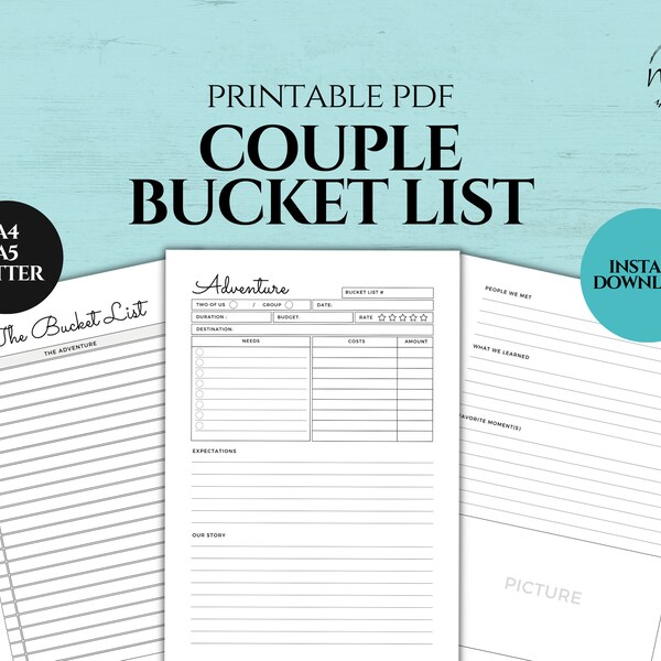 Couple Bucket List Printable - Etsy