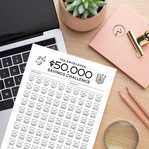 50000 Savings Challenge, 100 Envelope Savings Challenge, 50K Savings Challenge Printable, 50,000 ...