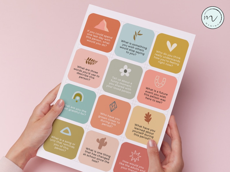 Grief and Loss Question Cards Therapy for Teens and Kids, Therapy ...