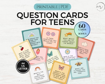 Therapy Questions Cards for Teens, Conversation Starters, Mental Health ...