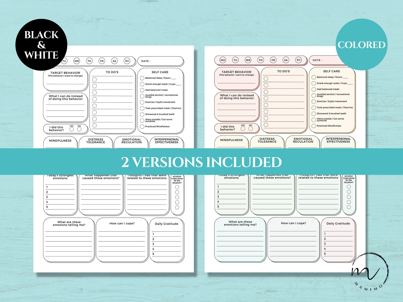DBT Emotions Regulation Tracker Printable, Dialectical Behavior Therapy ...