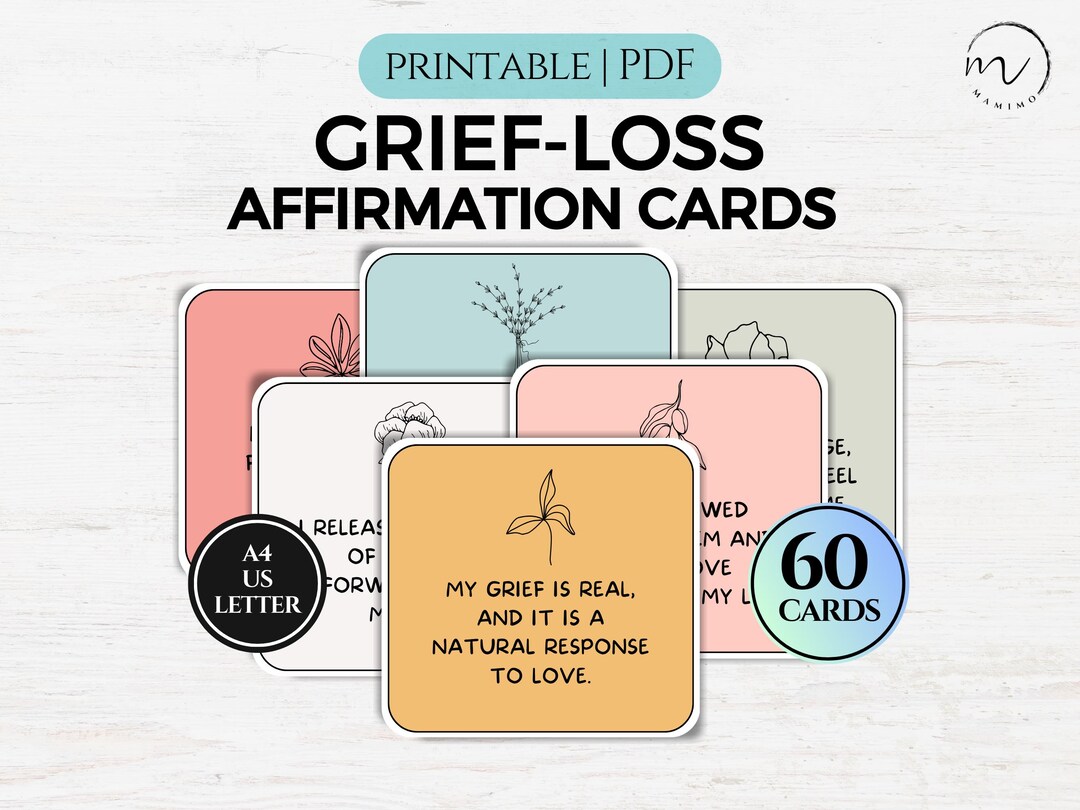 Grief Affirmation Cards, Grief and Loss Cards, Comfort Cards, Coping ...