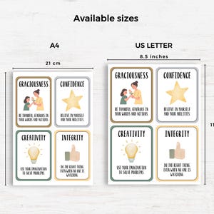 Values Cards for Kids, Moral Values Flash Cards, Counseling, Social ...
