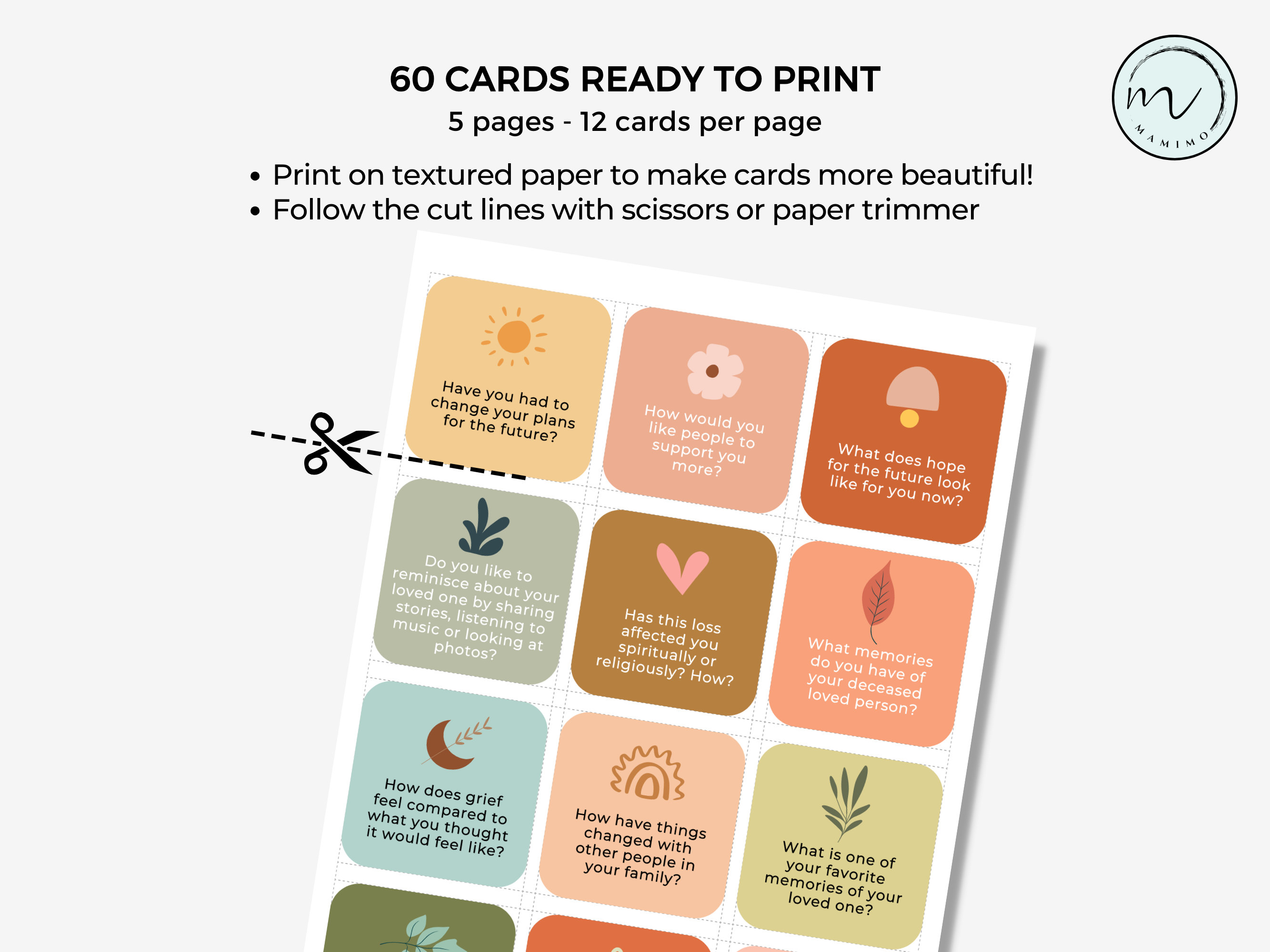 Grief and Loss Question Cards Therapy for Teens and Kids, Therapy ...