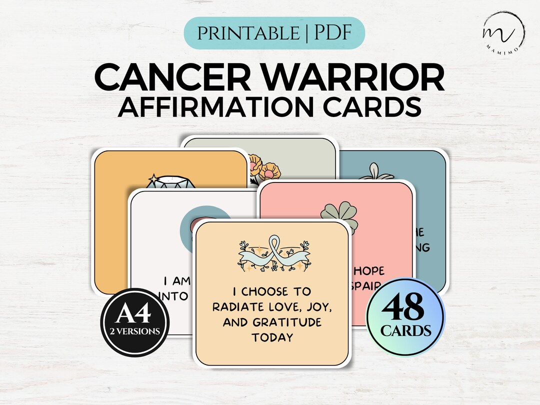 Encouragement Cards for Cancer, Positive Affirmation Cards for Cancer ...