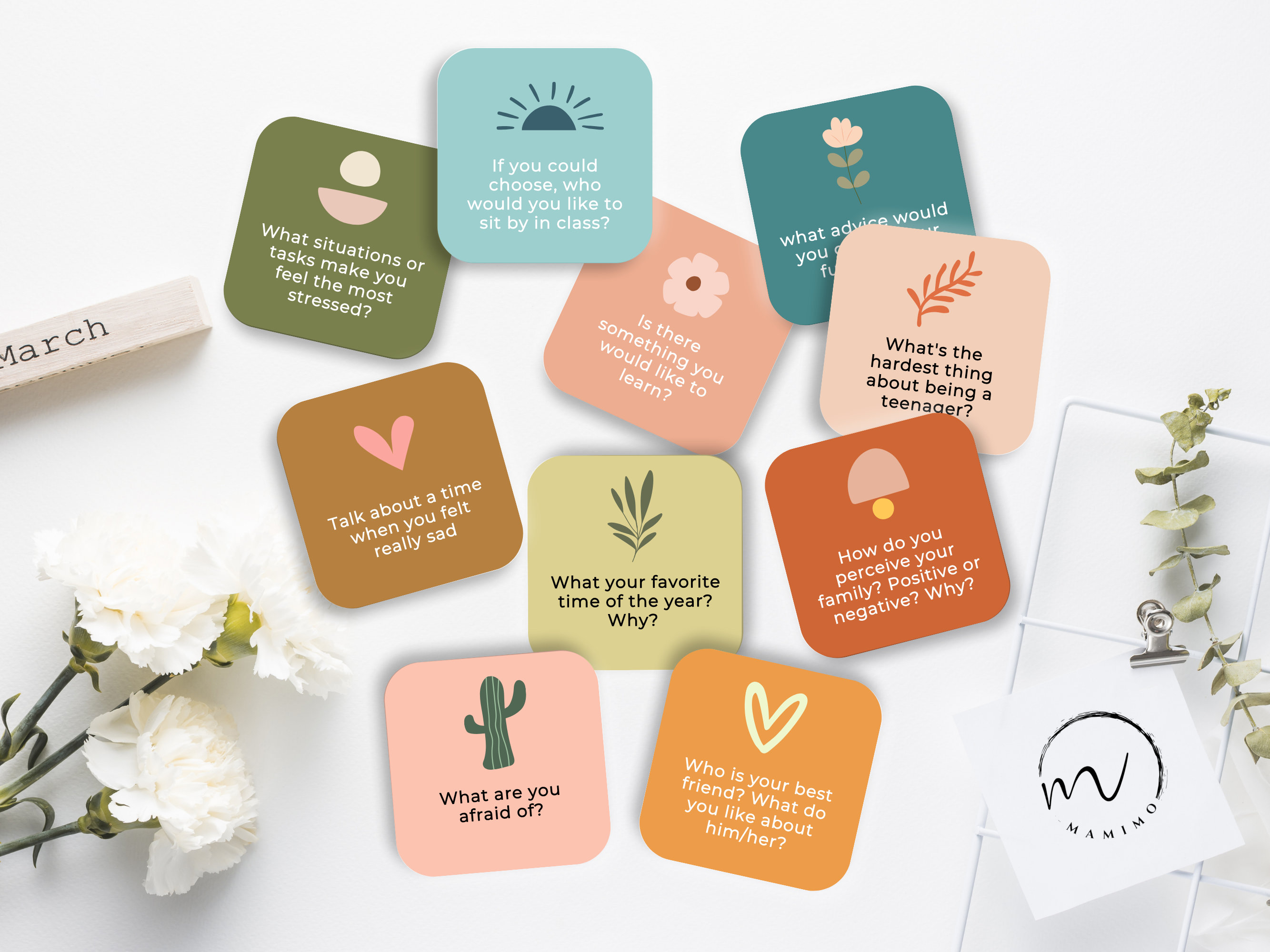 Question Cards Therapy for Teens, Conversation Starters, Counseling ...