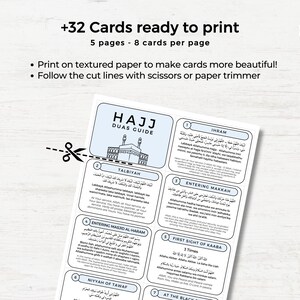 Hajj Dua Cards, Hajj Duas Printable Cards, Hajj Flashcards, Prayer ...