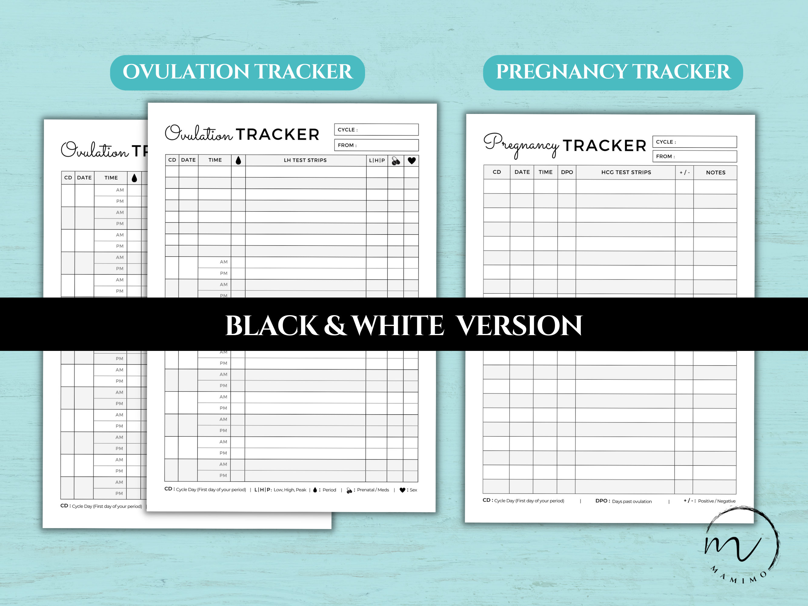 Ovulation Test Strips Tracker, Pregnancy Test Chart, OPK Tracker ...