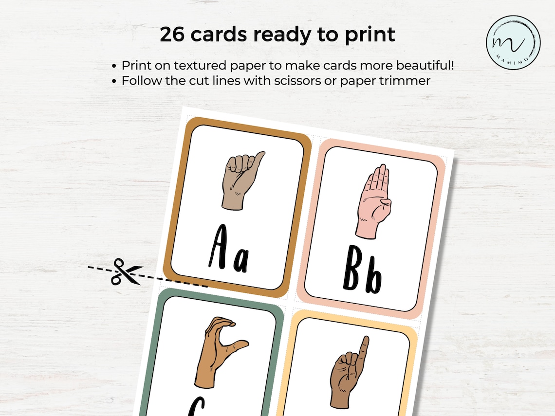 ASL Alphabet Printable American Sign Language Alphabet ASL - Etsy