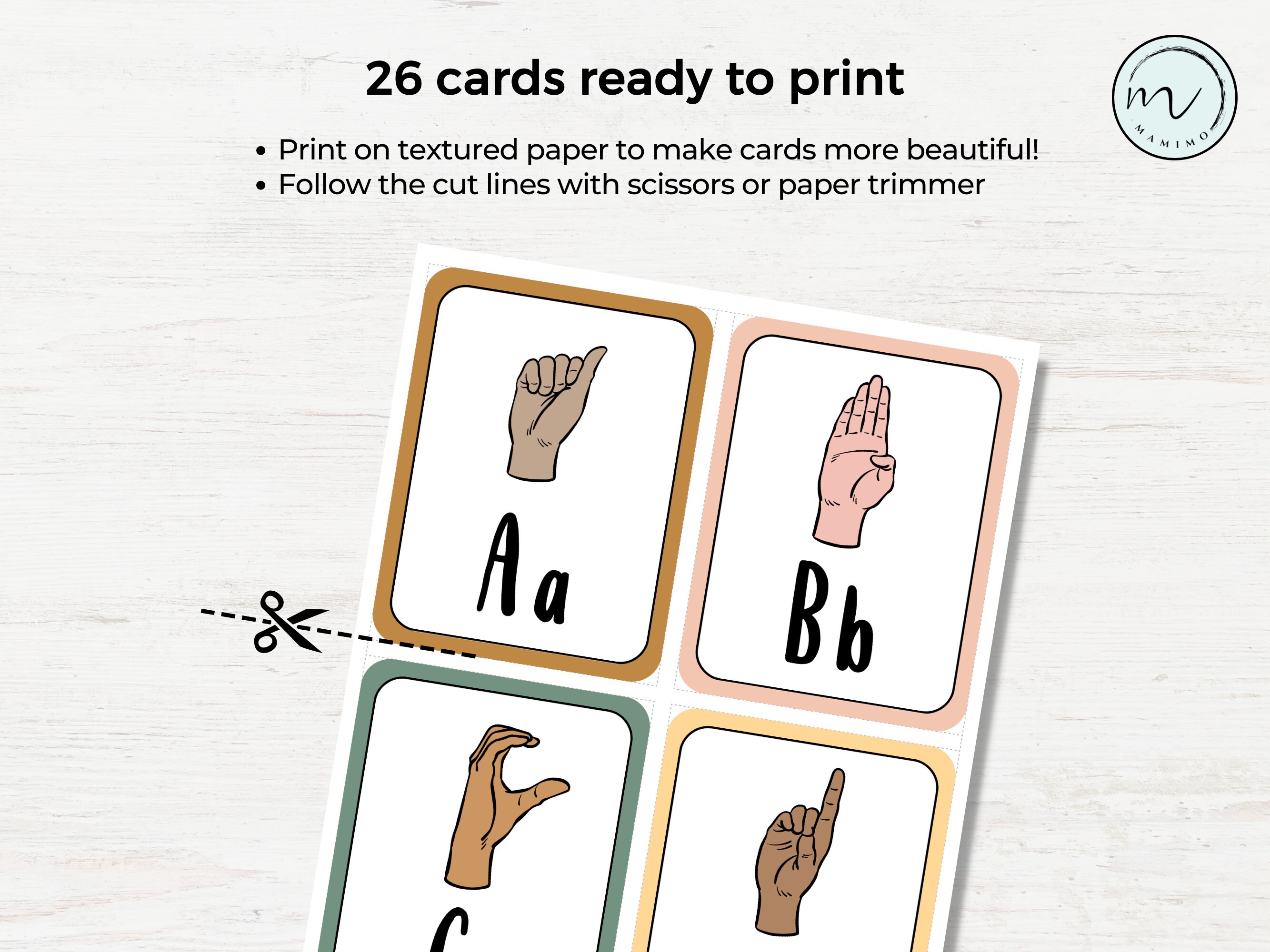 ASL Alphabet Printable, American Sign Language Alphabet ASL Flashcards ...