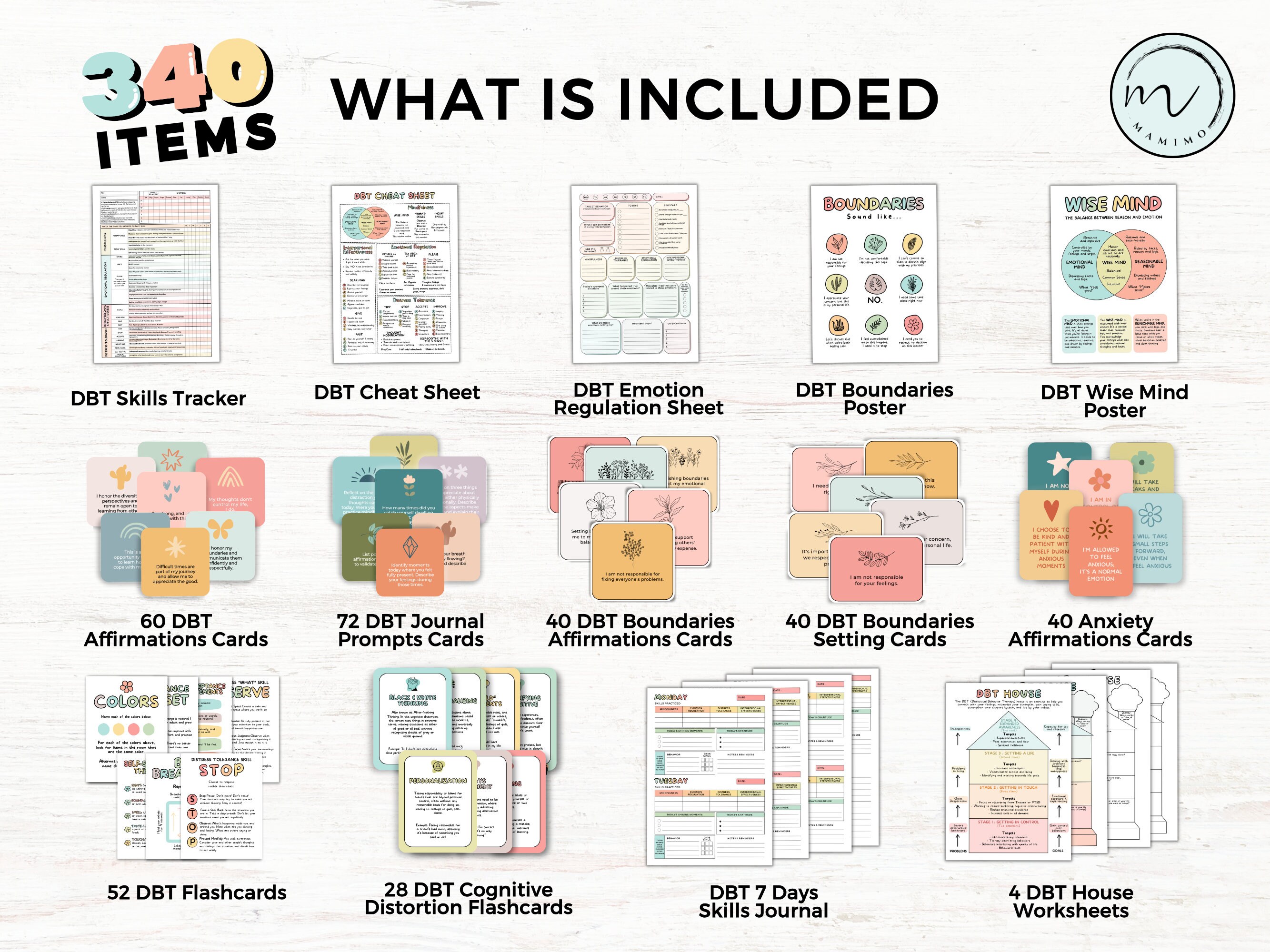 DBT Mega Bundle, Dialectical Behavior Therapy Coping Skills Cards ...