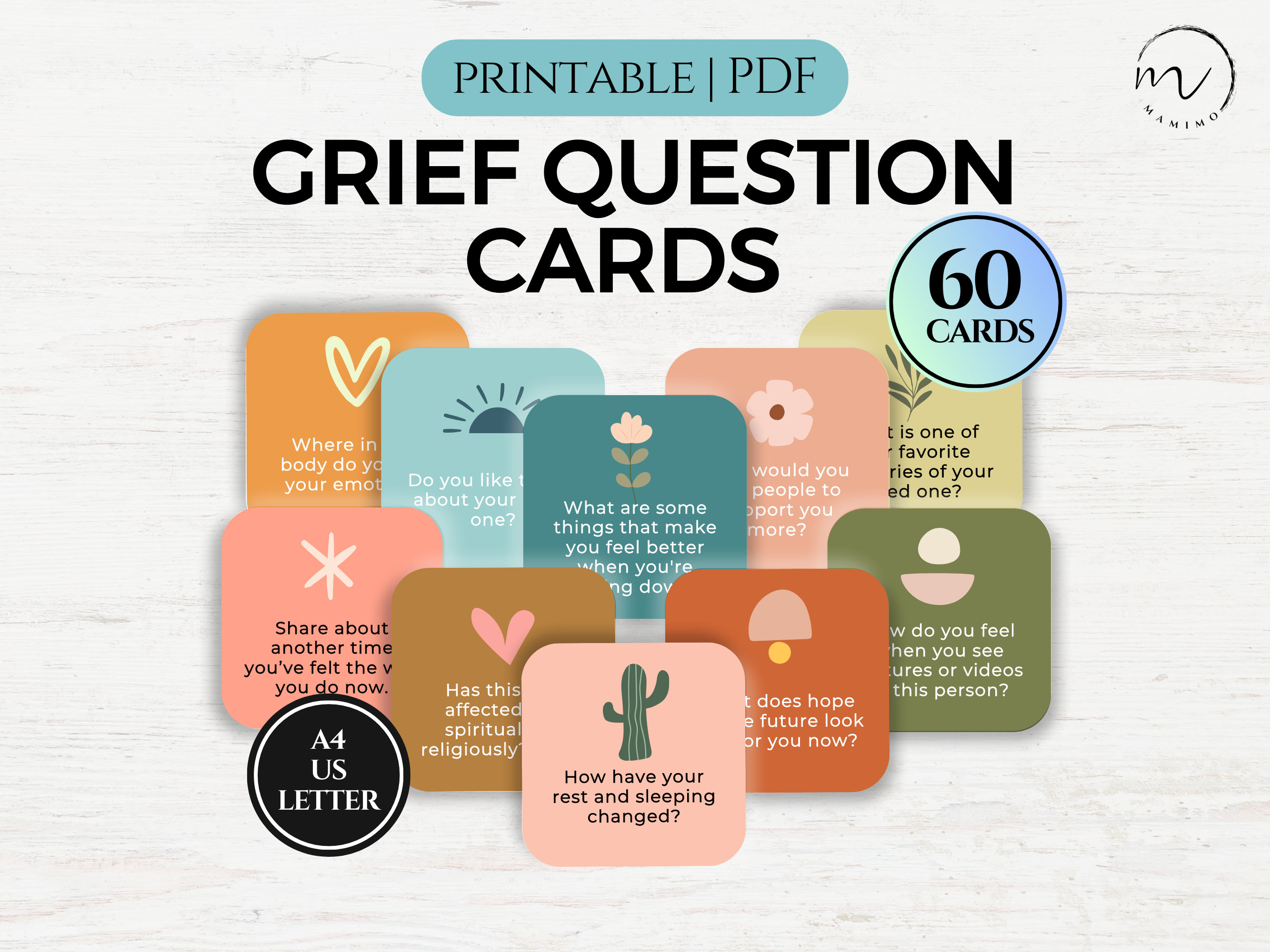 Grief and Loss Question Cards Therapy for Teens and Kids, Therapy ...