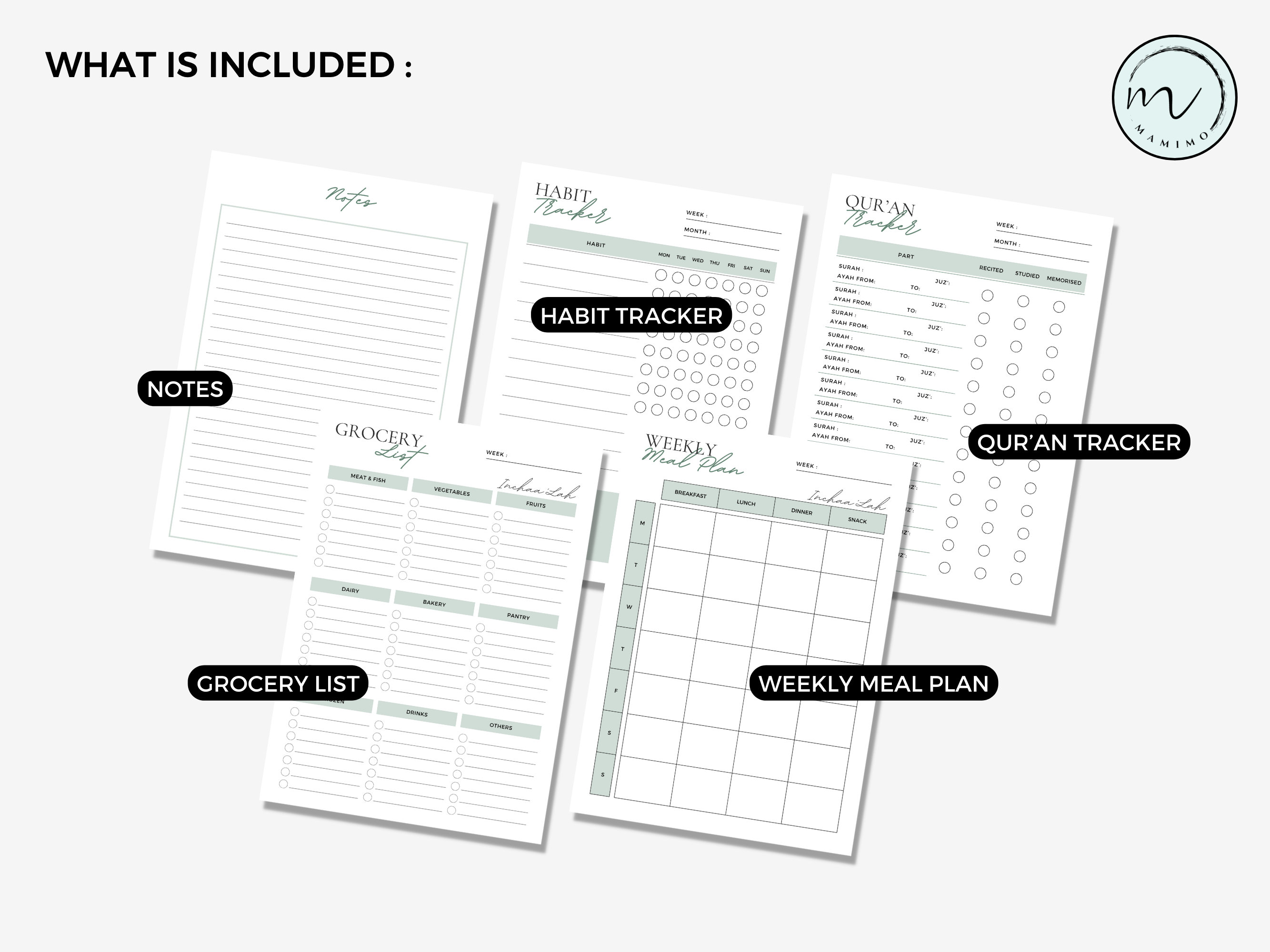 Muslim Planner Digital, Daily Islamic Planner, Quran Tracker, Salat ...