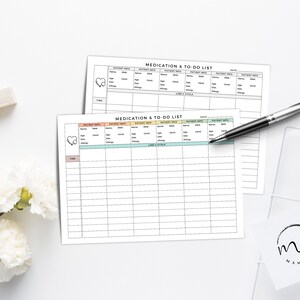 6 Patient RN Medication & To-do List, Nurse Shift Organizer Day/night ...