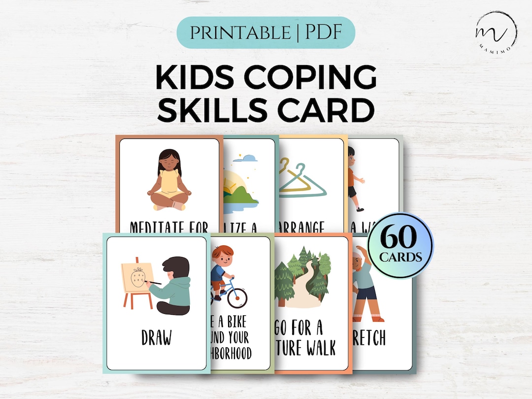Coping Skills Cards Kids, Teens Coping Strategies, Self Regulation ...