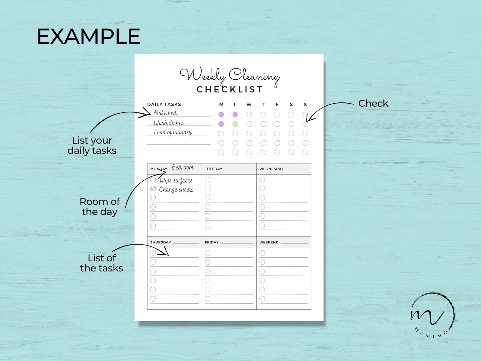 Weekly Cleaning Checklist Printable Printable Cleaning to Do - Etsy