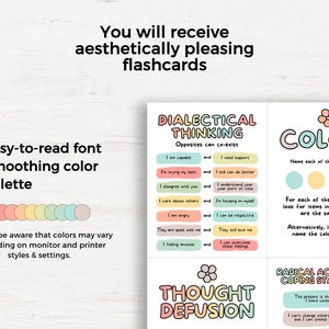 52 DBT Flash Cards, Dialectical Behavior Therapy Coping Skills Cards ...