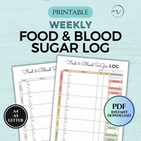 Diabetes Journal/log, Sugar Levels, Instant, Printable, Digital ...