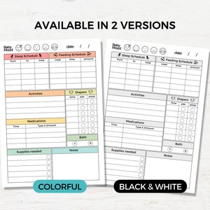 Infant Daily Log Printable, Baby Care Log, Nanny Notes Template Nanny ...