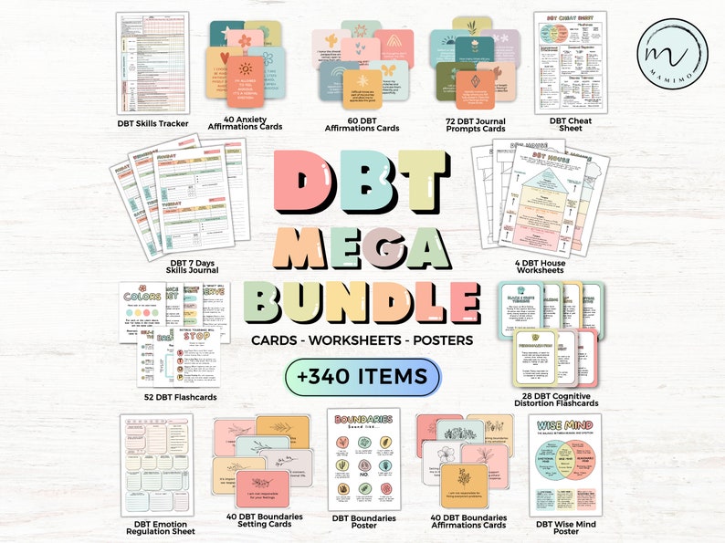 DBT Mega Bundle, Dialectical Behavior Therapy Coping Skills Cards ...