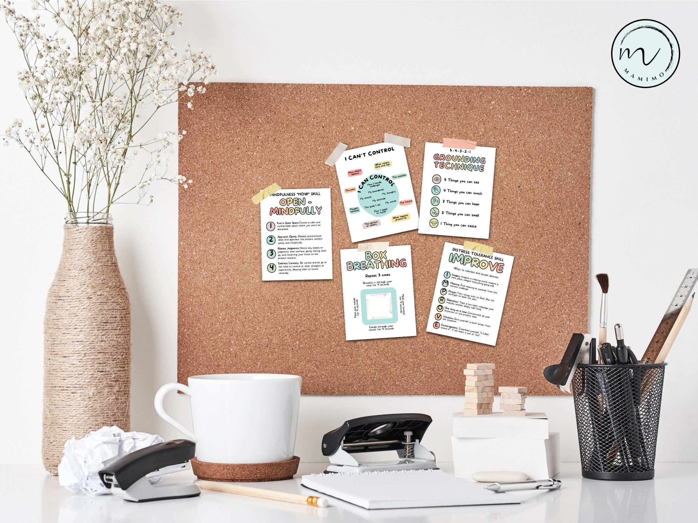 52 DBT Flash Cards, Dialectical Behavior Therapy Coping Skills Cards ...