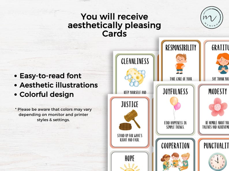 Values Cards for Kids, Moral Values Flash Cards, Counseling, Social ...