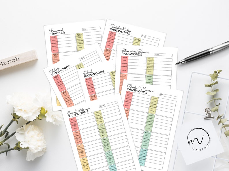 Password Tracker Password Keeper Password Log Template Instant Download ...